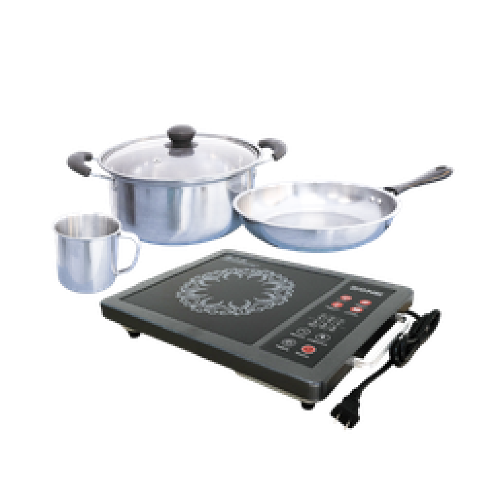 Kit de Cocina eléctrica de inducción + Set de 2 Ollas y Jarra de acero ...